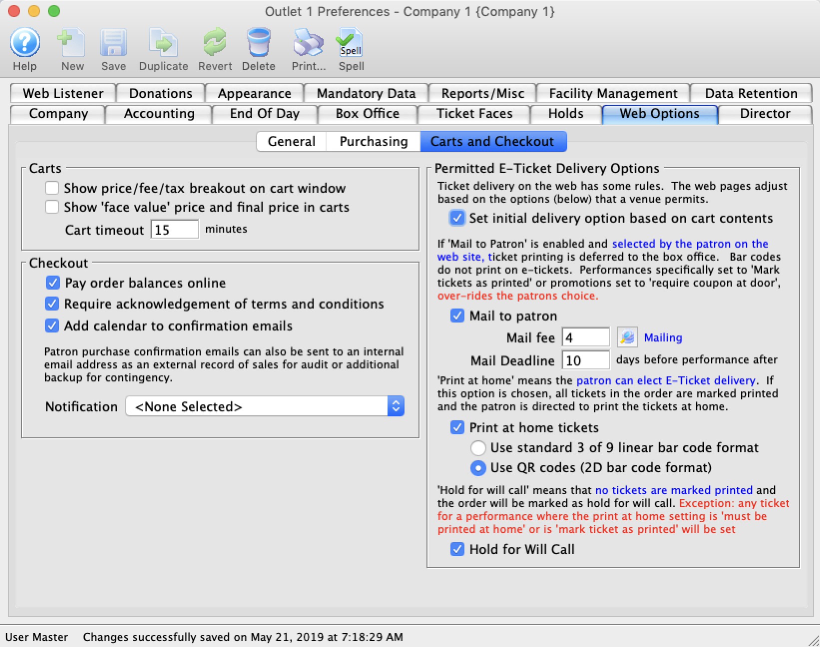 Web Options - Carts and Checkout | Arts Management Systems
