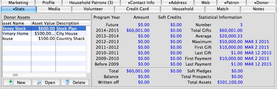 Detail and Account Tabs | Arts Management Systems