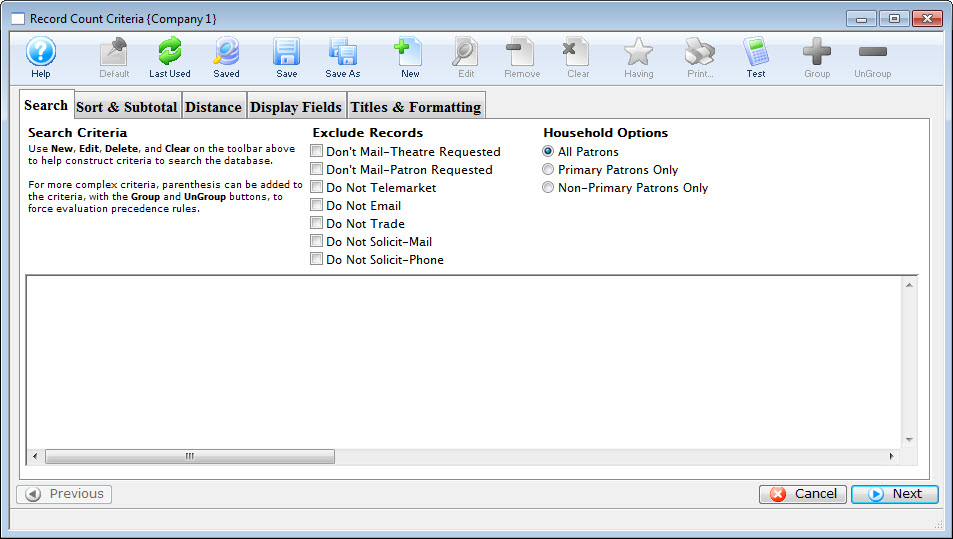 Record Count | Arts Management Systems